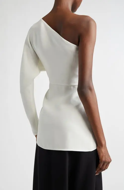 Valentino Garavani One-shoulder Silk Cady Couture Top - Ivory