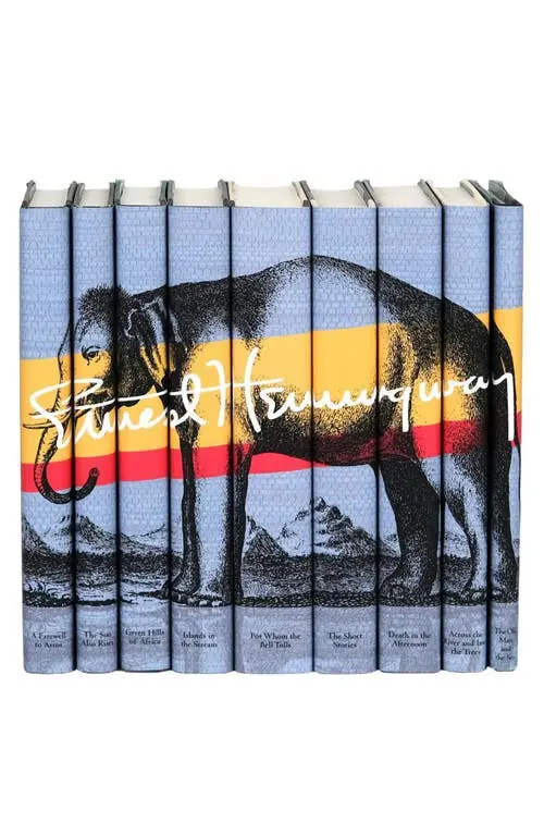 JUNIPER BOOKS Ernest Hemingway Elephant Book Set - Grey