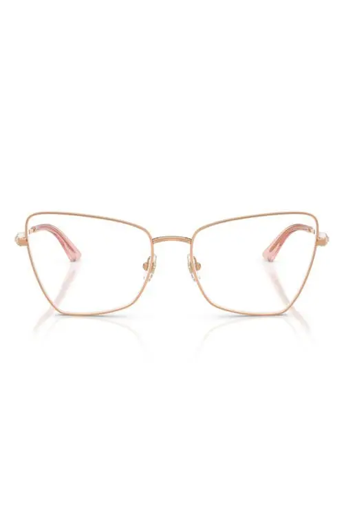 JIMMY CHOO 56mm Irregular Eyeglasses - Rose Gold/demo Lens