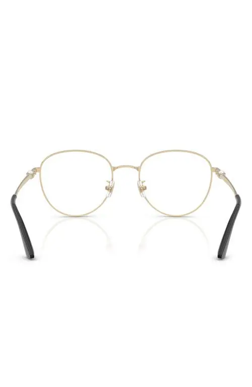 JIMMY CHOO 54mm Round Eyeglasses - Pale Gold/black/demo Lens