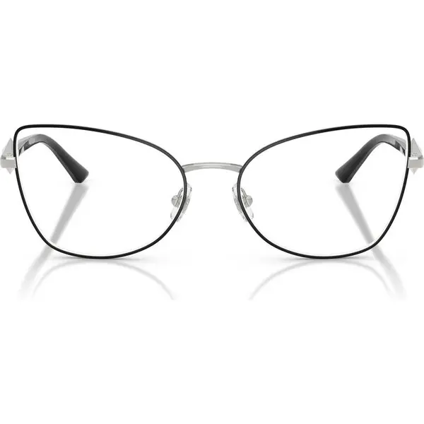 JIMMY CHOO 53mm Cat Eye Eyeglasses - Silver/black/demo Lens
