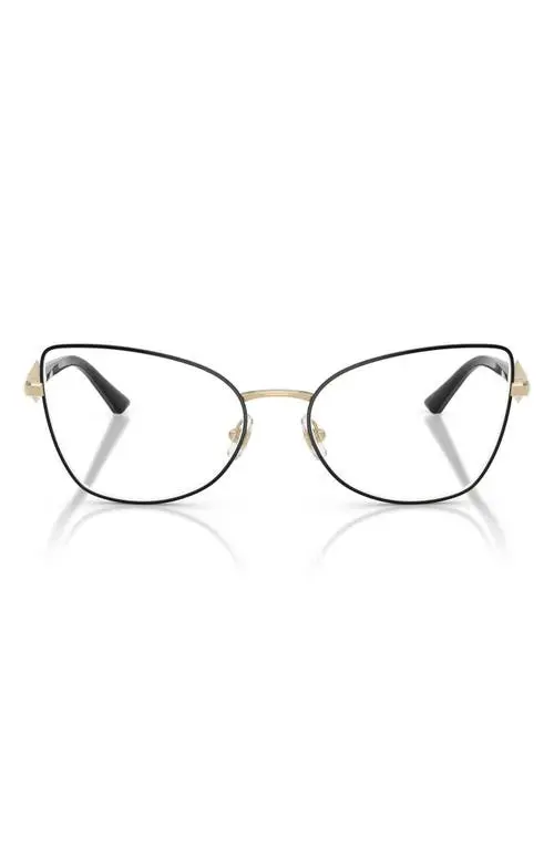 JIMMY CHOO 55mm Cat Eye Optical Glasses - Pale Gold/black/demo Lens