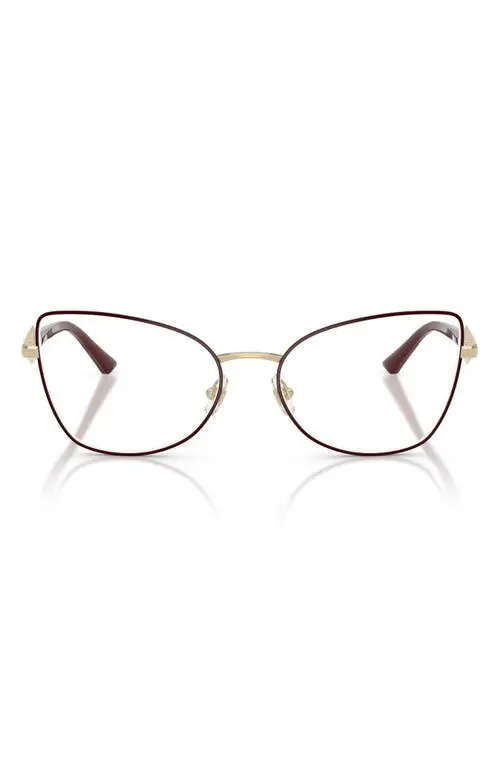 JIMMY CHOO 55mm Cat Eye Optical Glasses - Pale Gold/red/demo Lens