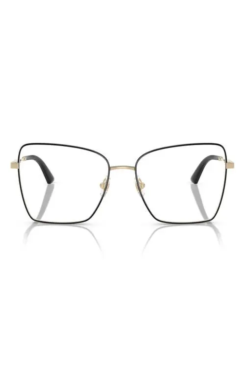 JIMMY CHOO 53mm Pillow Optical Glasses - Pale Gold/black/demo Lens