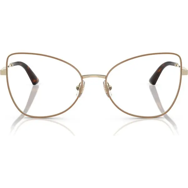 JIMMY CHOO 55mm Butterfly Optical Glasses - Pale Gold/biscuit/demo Lens