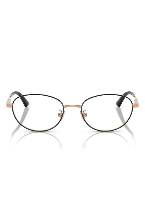 JIMMY CHOO 51mm Oval Optical Glasses - Rose Gold/black/demo Lens