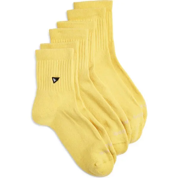 ARVIN GOODS 3-pack Quarter Crew Socks - Yellow