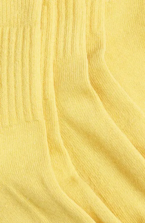 ARVIN GOODS 3-pack Quarter Crew Socks - Yellow