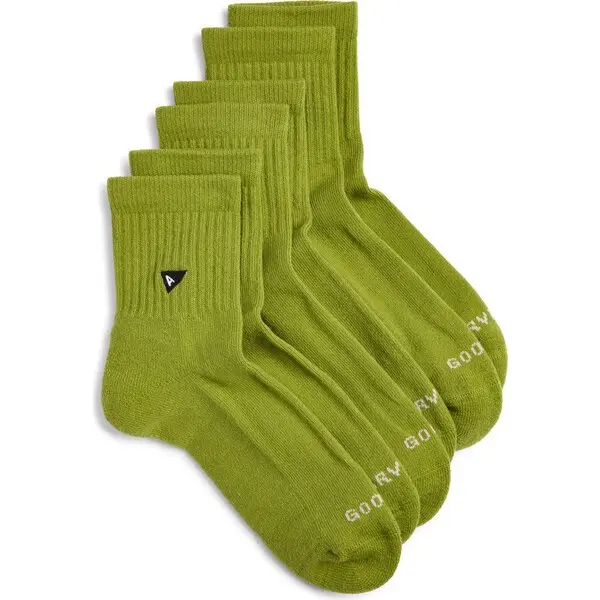 ARVIN GOODS 3-pack Quarter Crew Socks - Green