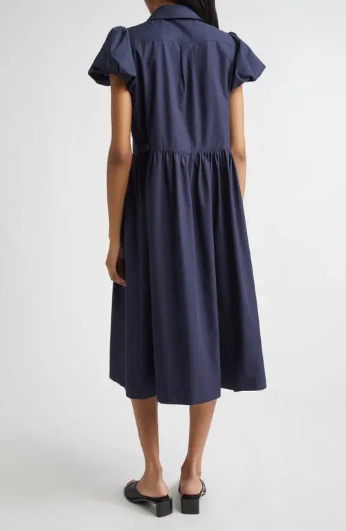 Sandy Liang Ruffle Cotton Poplin Midi Dress