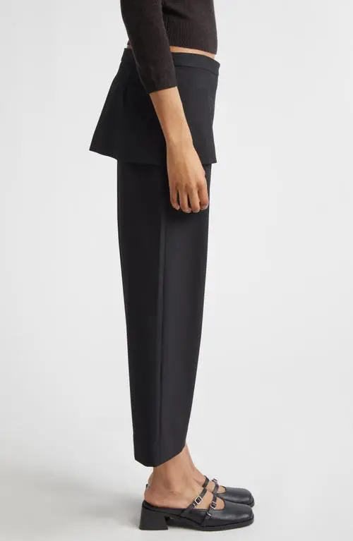 Sandy Liang Mott Cropped Pants With Skirt Overlay