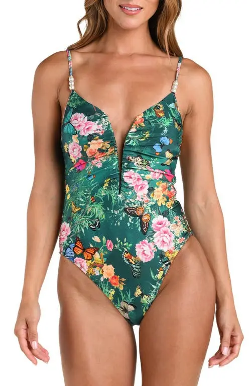 L'Agence Lilou Floral One-piece Swimsuit - Green Multi
