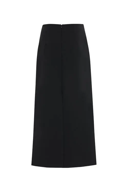 GIZIA Slit Straight Cut Midi Skirt