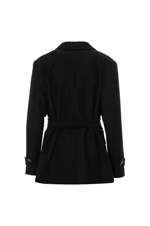 GIZIA Double-breasted Belted Jacket With Pockets