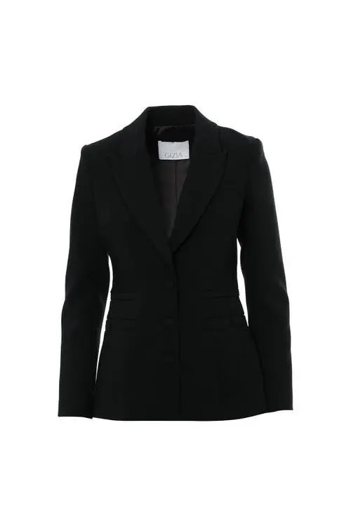 GIZIA Snap Detail Shoulder Pad Jacket