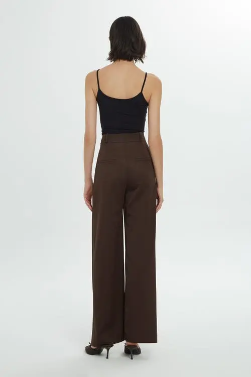 GIZIA Asymmetrical Cuff High-waisted Tailored Trousers