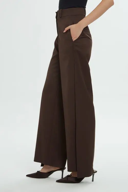 GIZIA Asymmetrical Cuff High-waisted Tailored Trousers