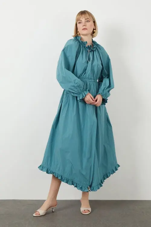 GIZIA Ruffle Neck Flared Dress