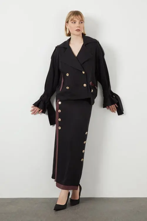 GIZIA Notch Lapel Tie-sleeve Detail Jacket
