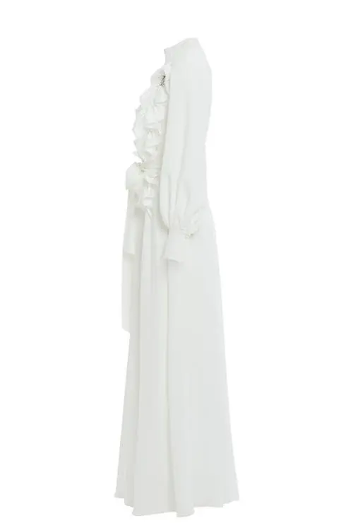 GIZIA Gathered Detail Beaded Long Dress