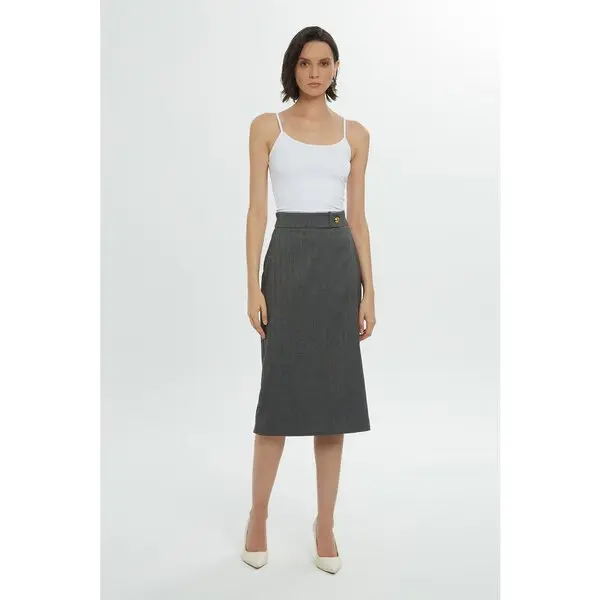 GIZIA Zippered Midi Pencil Skirt