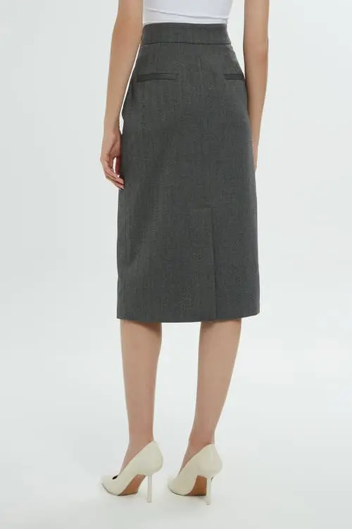 GIZIA Zippered Midi Pencil Skirt