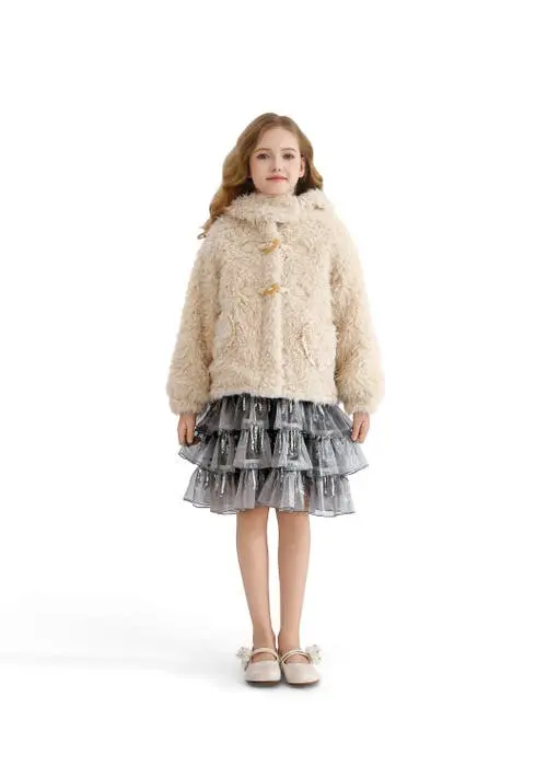 TULLEEN Bunny-eared Faux Fur Jacket