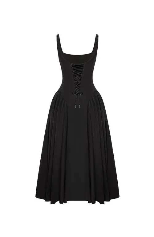 MILLA Structured Corset Midi Dress