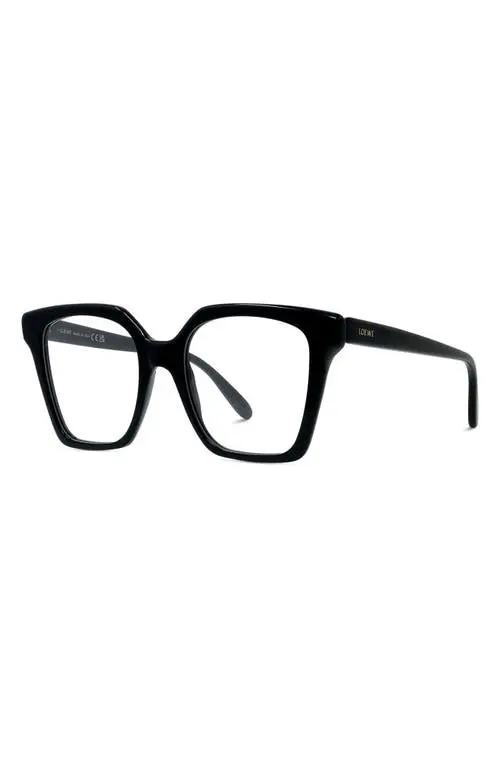 Loewe 52mm Geometric Optical Glasses - Shiny Black