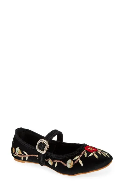 FUCHSIA Paradise Floral Embroidered Mary Jane