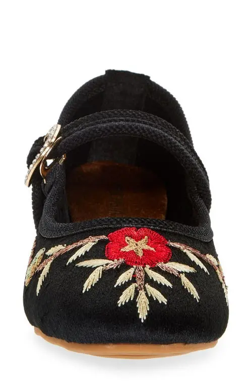FUCHSIA Paradise Floral Embroidered Mary Jane