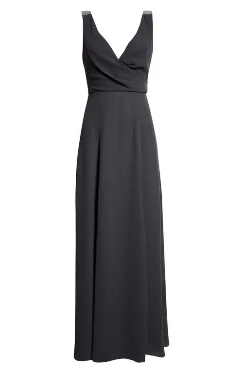 St. John Tess Heathered Crepe Gown