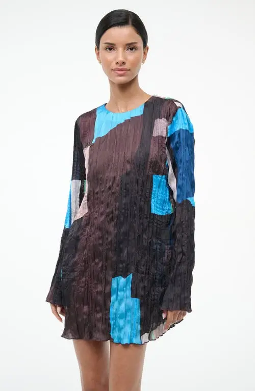 Staud Kona Colorblock Mini Dress