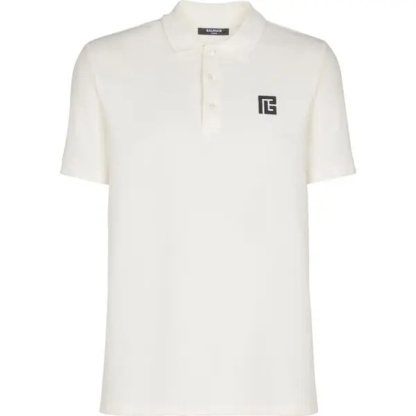 Balmain Embroidered Cotton Polo