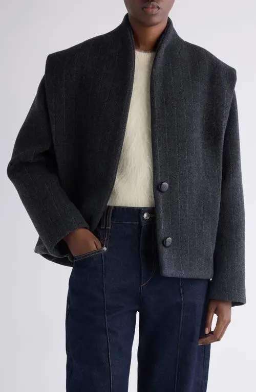 Isabel Marant Étoile Dyogo Wool Blend Felt Jacket - Anthracite