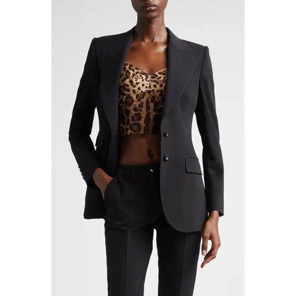 Dolce & Gabbana Turlington Stretch Gabardine Blazer - Nero