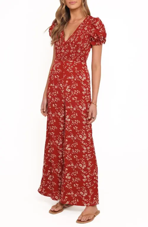 PETAL & PUP Floral Print Wide Leg Jumpsuit