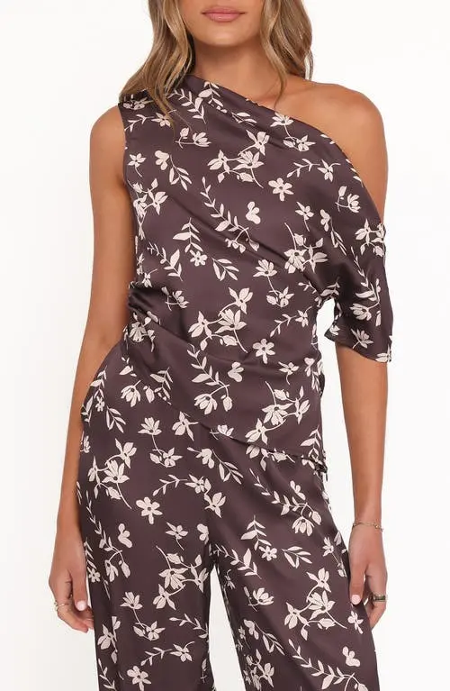 PETAL & PUP Romola Ruched One-shoulder Top