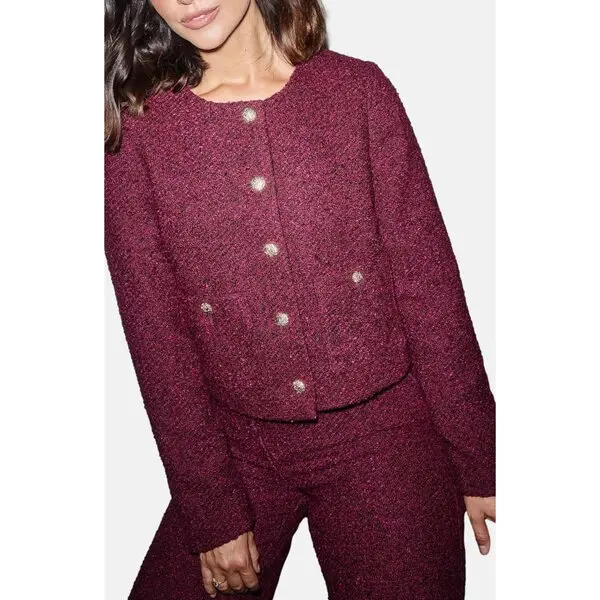 FRIENDS LIKE THESE Boucle Crop Jacket