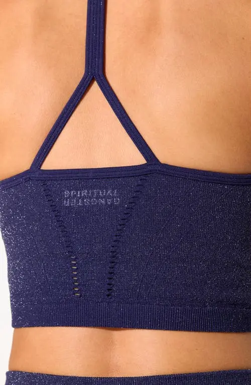 Spiritual Gangster Liberty Shimmer Long Sleeve Crop Top