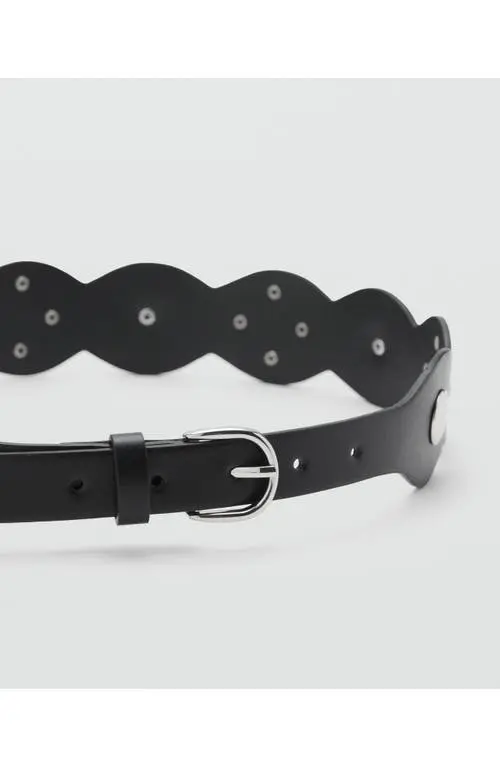 Mango Wide Studded Belt