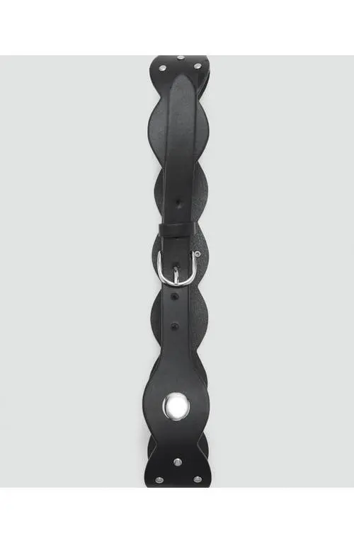 Mango Wide Studded Belt