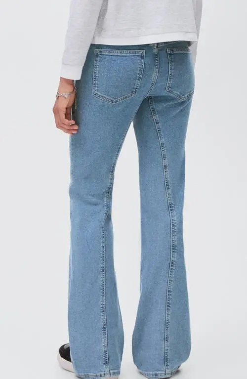 Mango Seam Detail Mid Rise Flare Jeans