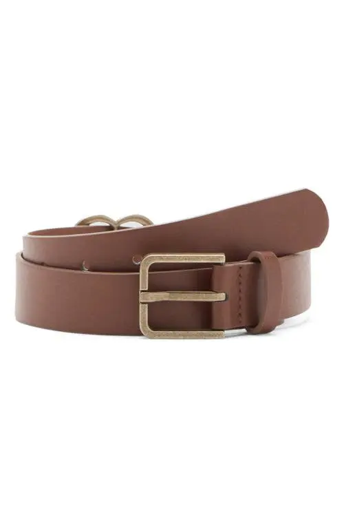 Mango Heart Charm Faux Leather Belt - Brown