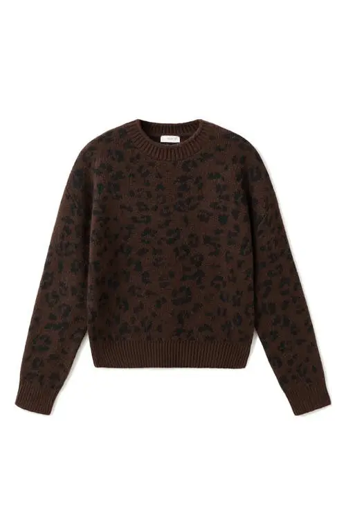 Mango Leopard Print Pullover Sweater