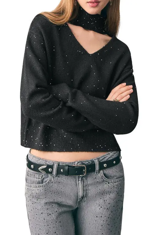 Mango Sequin Crop Sweater