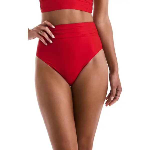 MIMI FLAMINGO High Waist Bikini Bottoms - Cherry Red