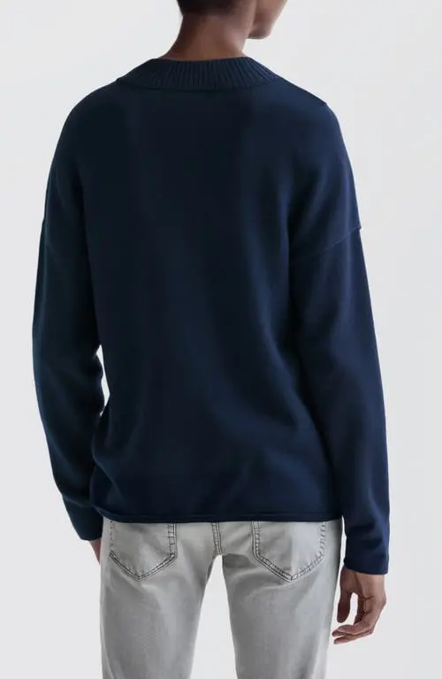 Mango Relaxed Fit V-neck Cotton Sweater