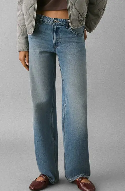 Mango Straight Leg Jeans - Medium Vintage Blue