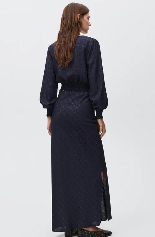 Mango Metallic Plaid Maxi Skirt